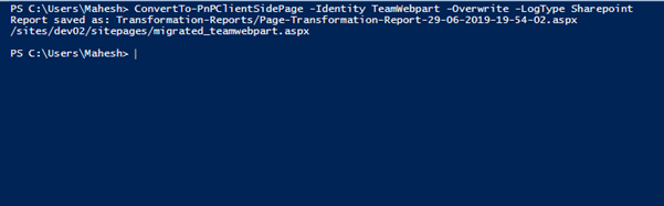 SharePoint Page Transformation Using PowerShell